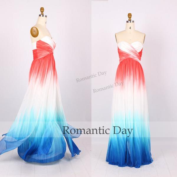 Attractive Design Gradient Color Long Prom Dresses/evening Dress/party ...
